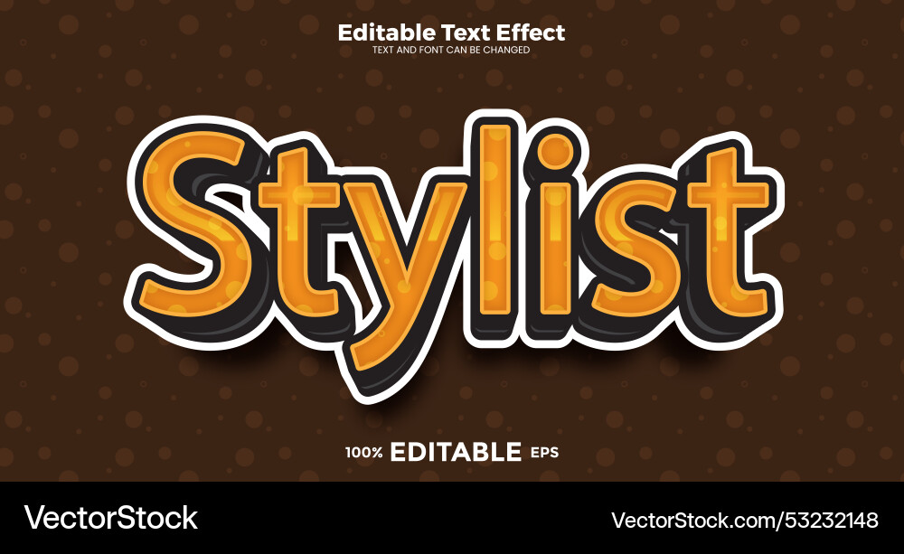 Stylist editable text effect in modern trend style