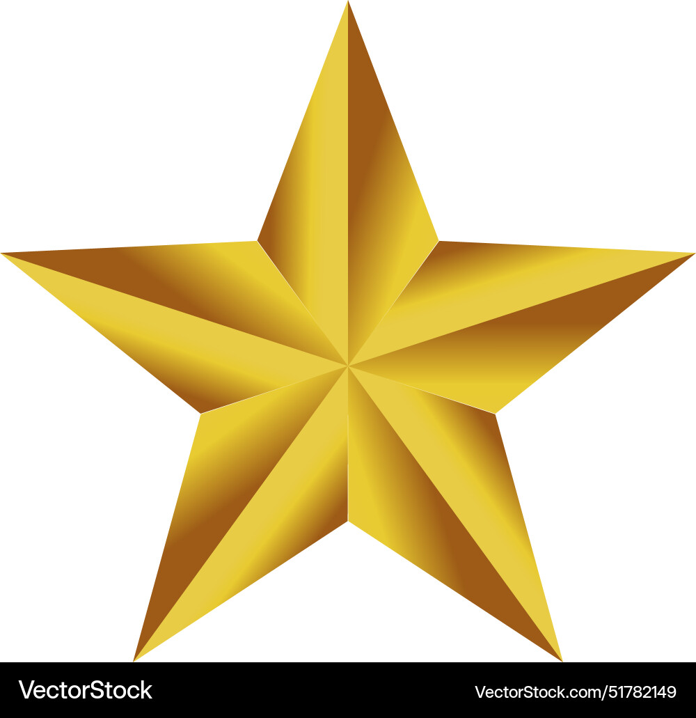 3d star icon stars rating golden Royalty Free Vector Image