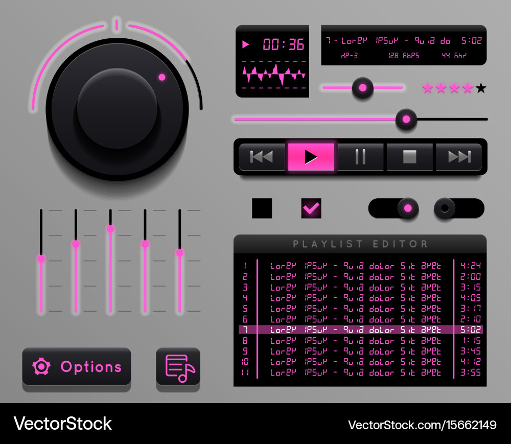 Audio player template Royalty Free Vector Image
