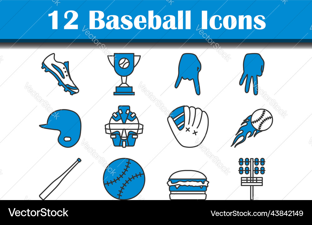 Baseball icon set Royalty Free Vector Image - VectorStock