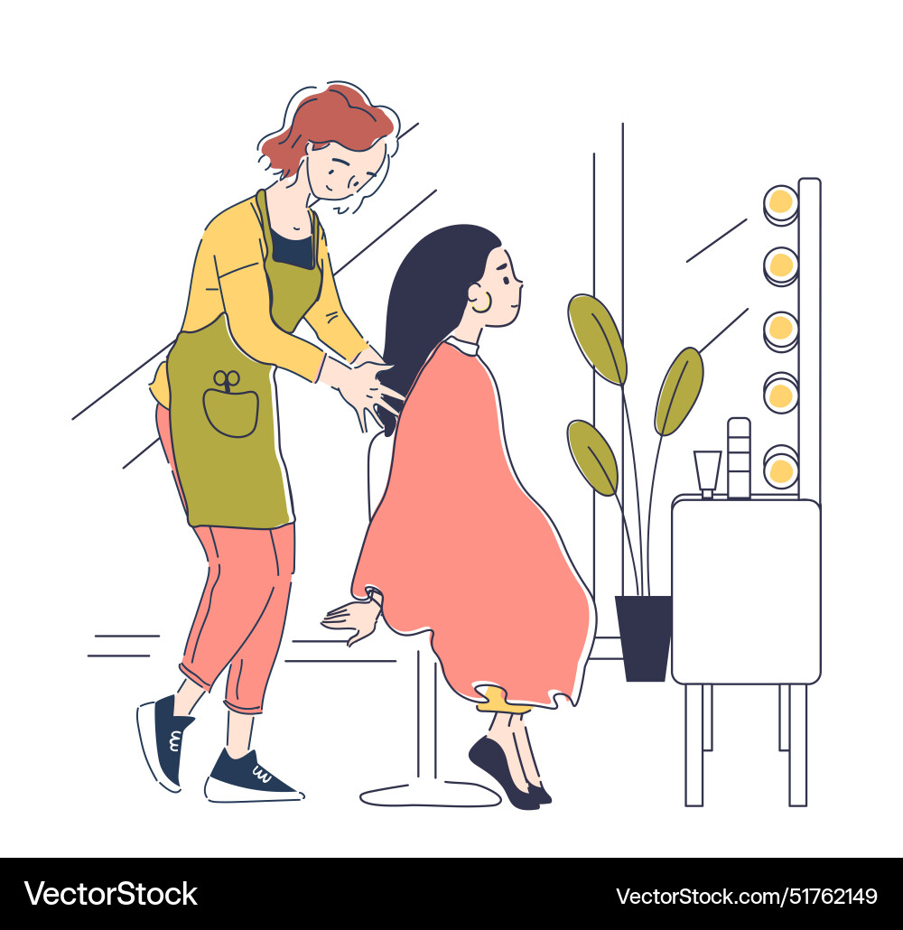 Beauty salon scene concept Royalty Free Vector Image