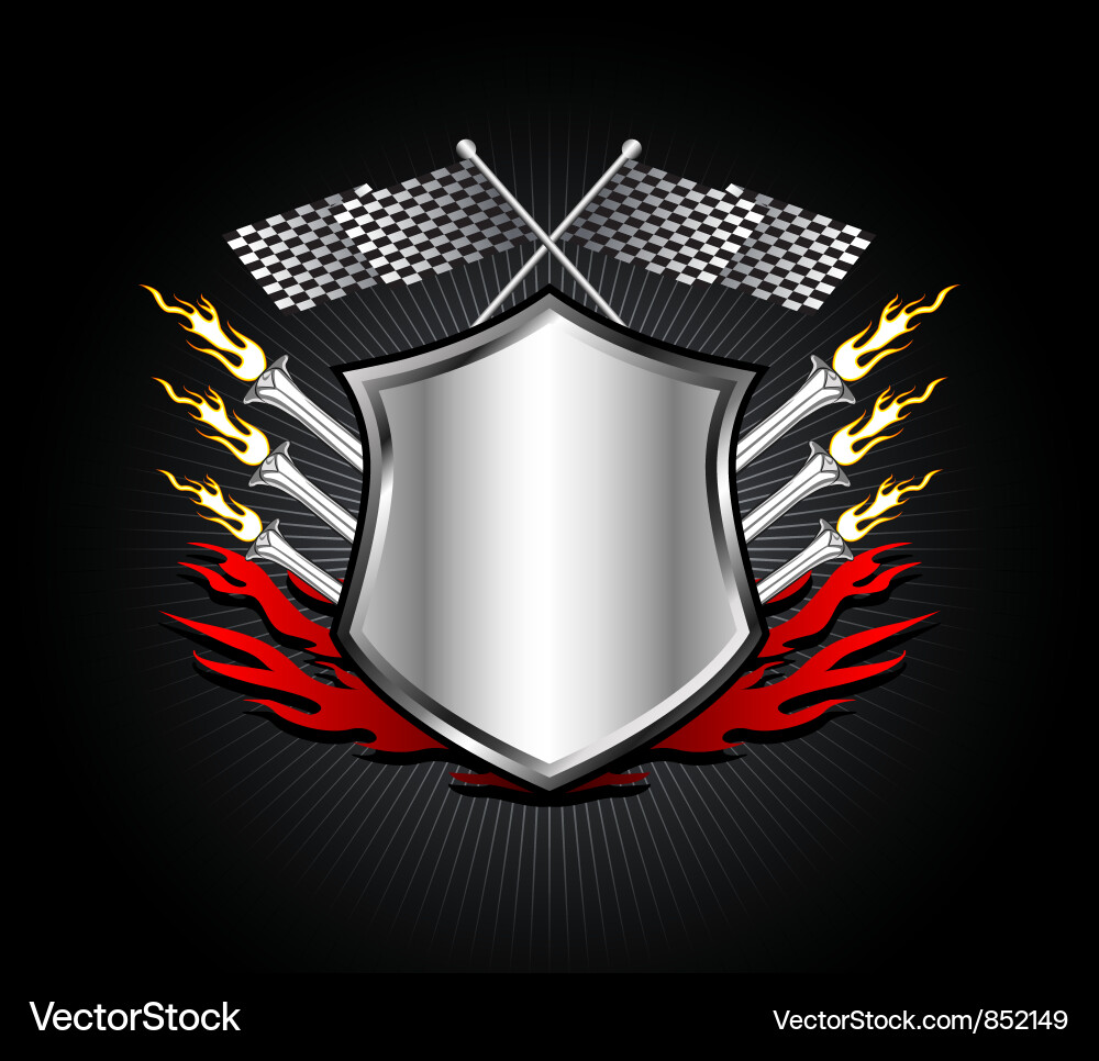 Dynamic Racing Shield Emblem Royalty Free Vector Image