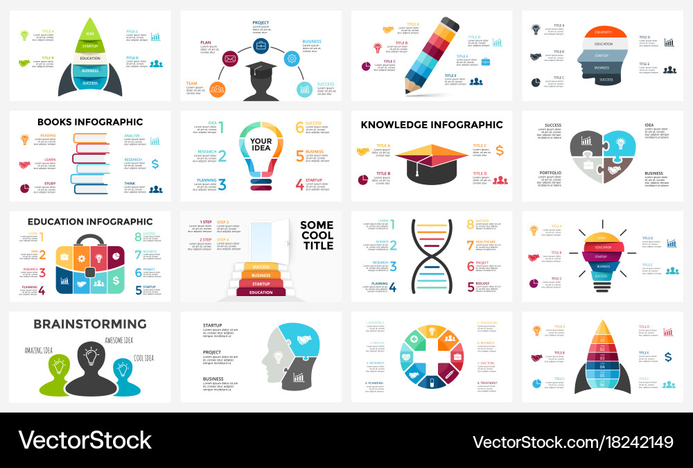 Education brain infographic template Royalty Free Vector