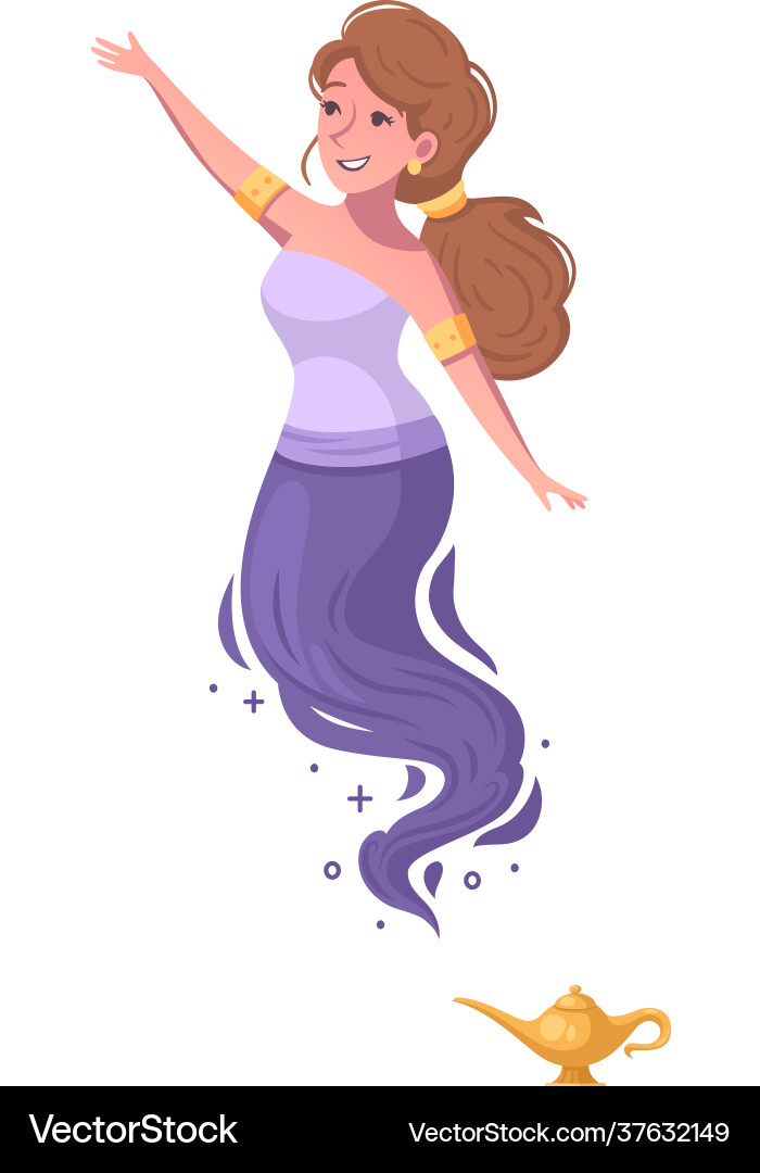 Genie Cartoon Lizenzfreies Vektorbild - VectorStock