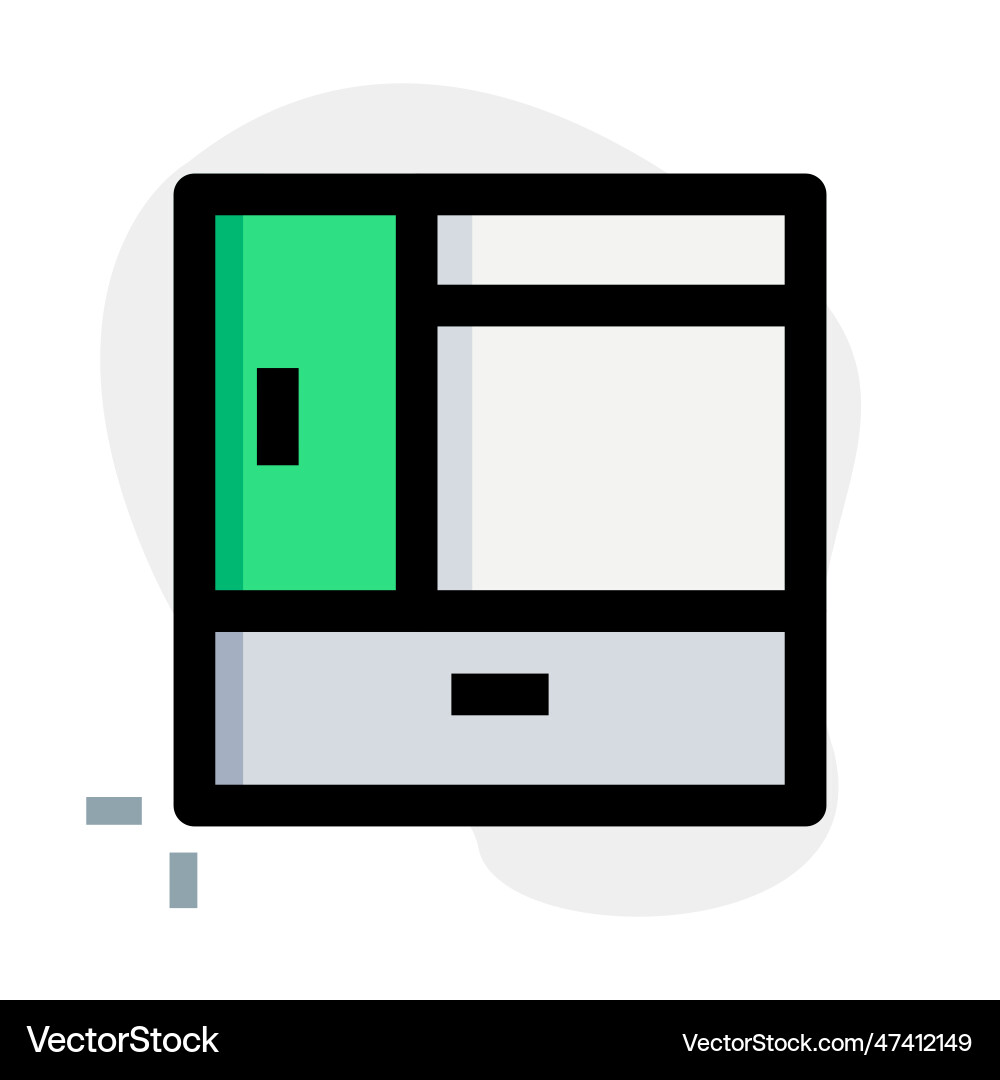 Hardwood cupboard for keeping basic necessities Vector Image