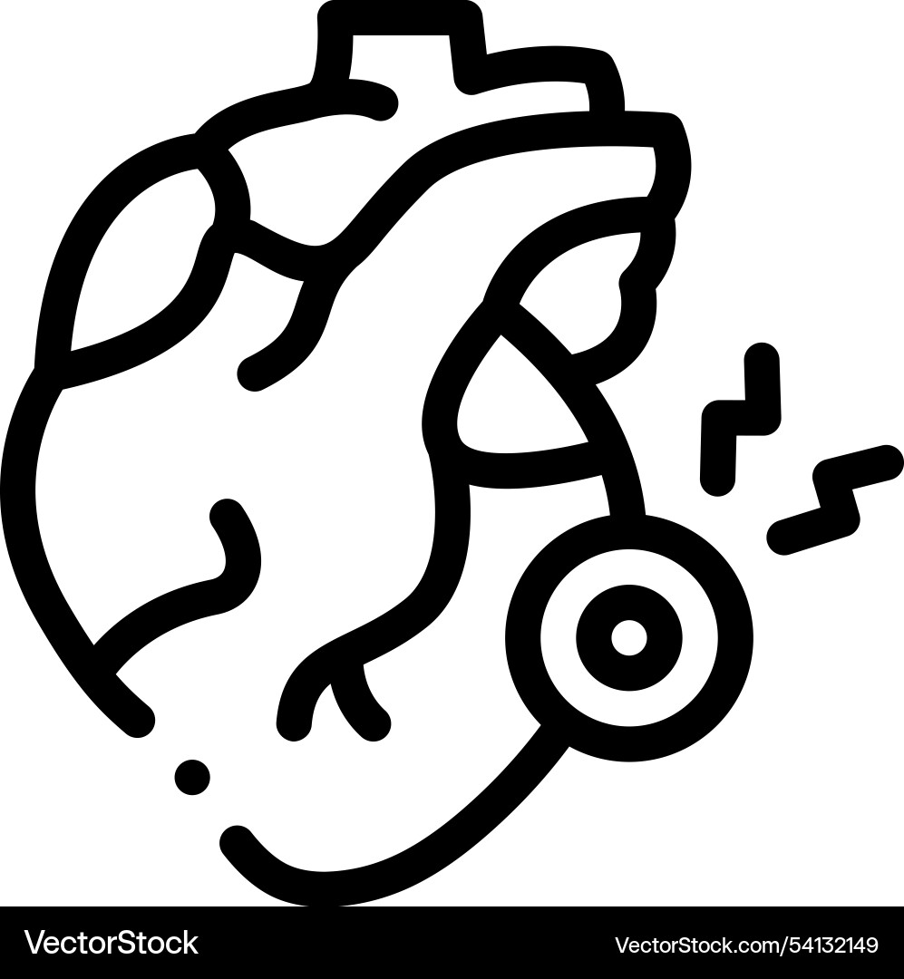 Heartbeat icon thin linear style design isolated Vector Image