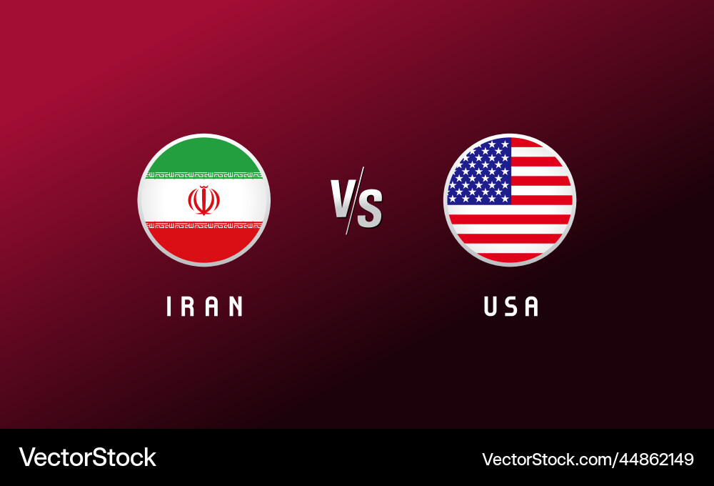 Iran vs usa flag round emblem Royalty Free Vector Image