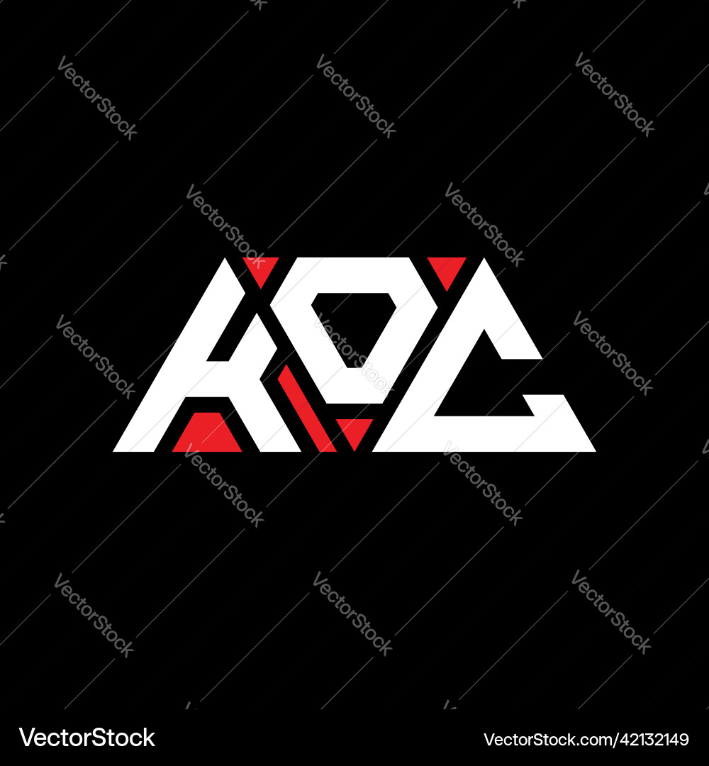 Koc triangle letter logo design Royalty Free Vector Image