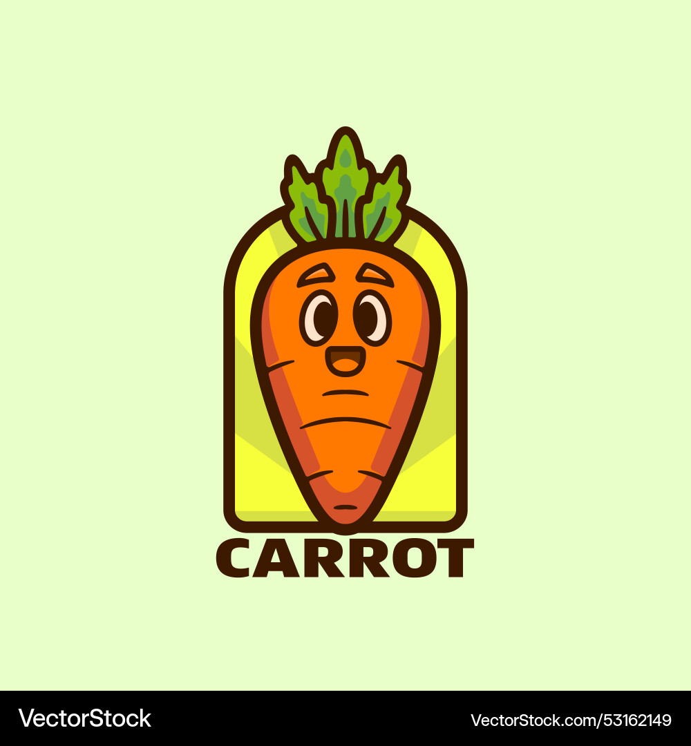 Logo carrot cartoon mascot character Royalty Free Vector
