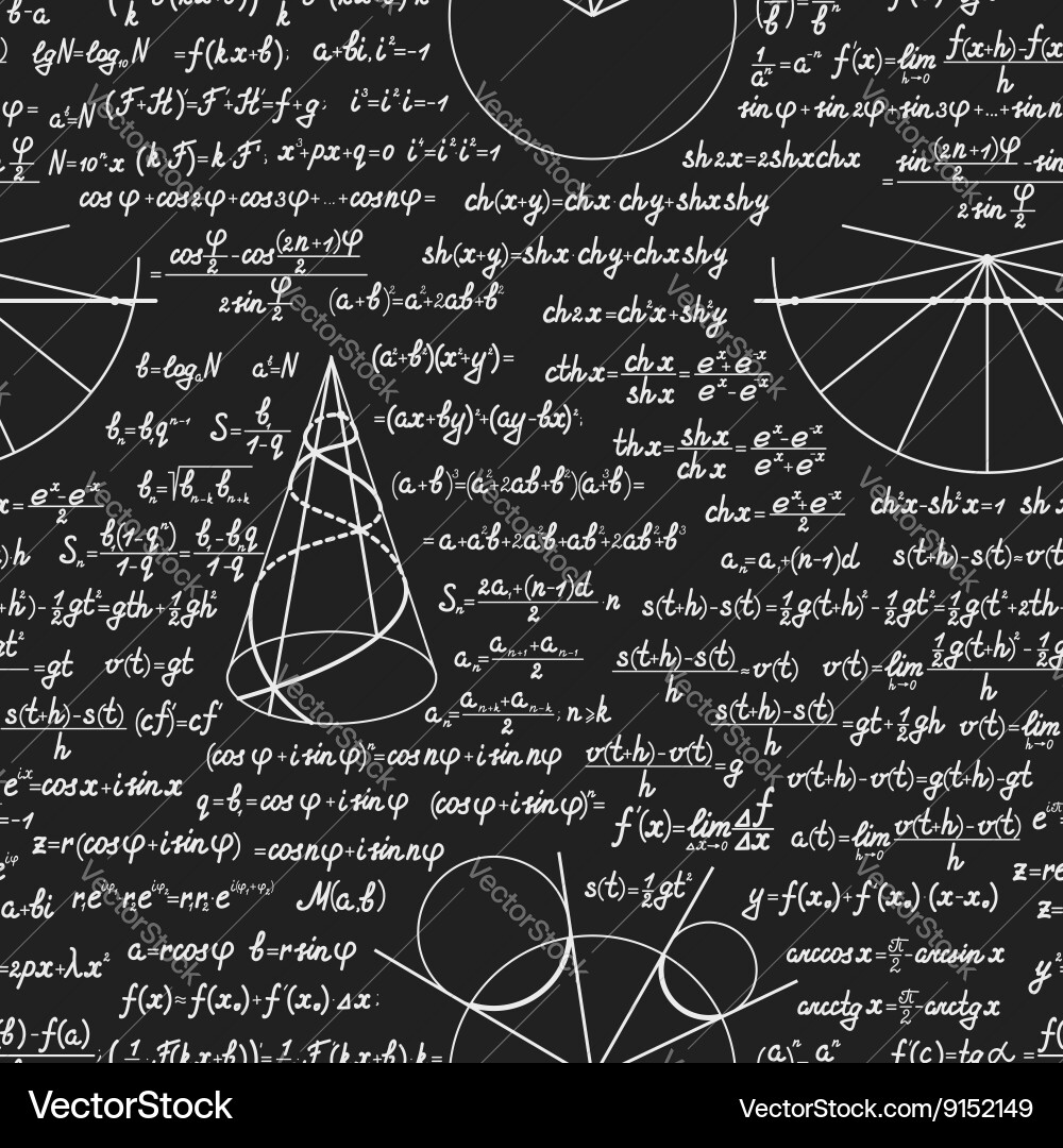 Math seamless pattern with calculations Royalty Free Vector