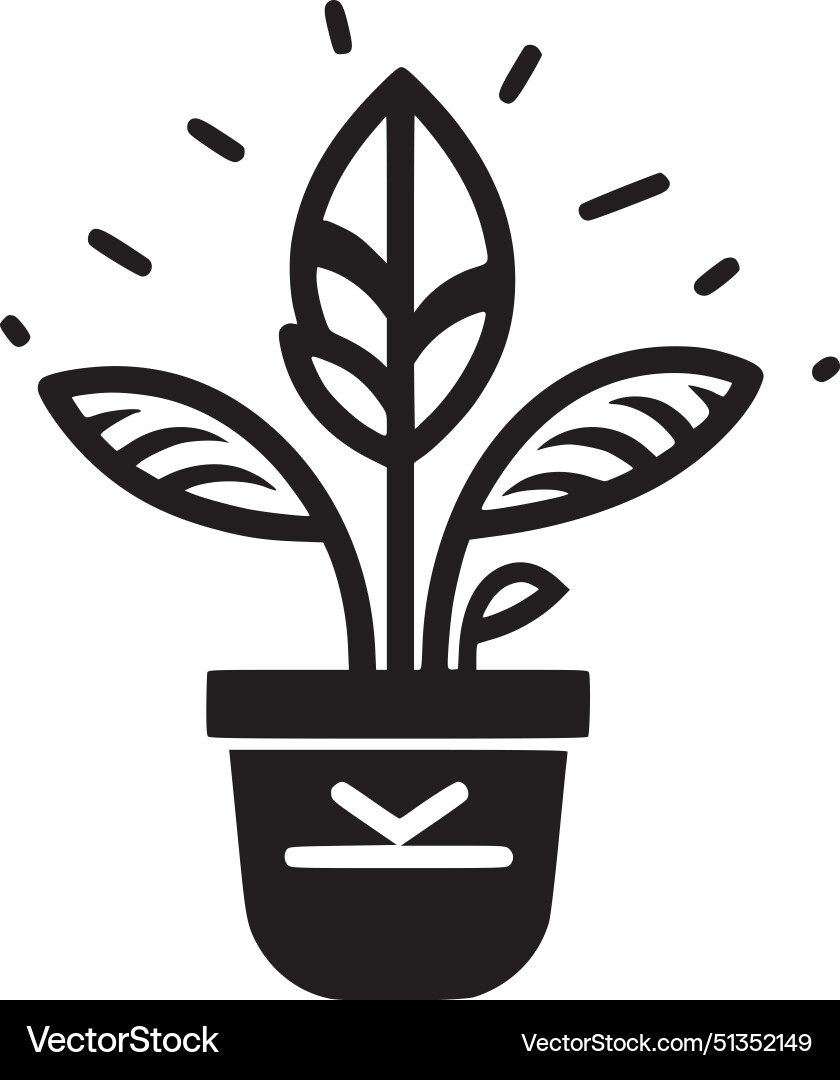 Plants - minimalist and flat logo Royalty Free Vector Image
