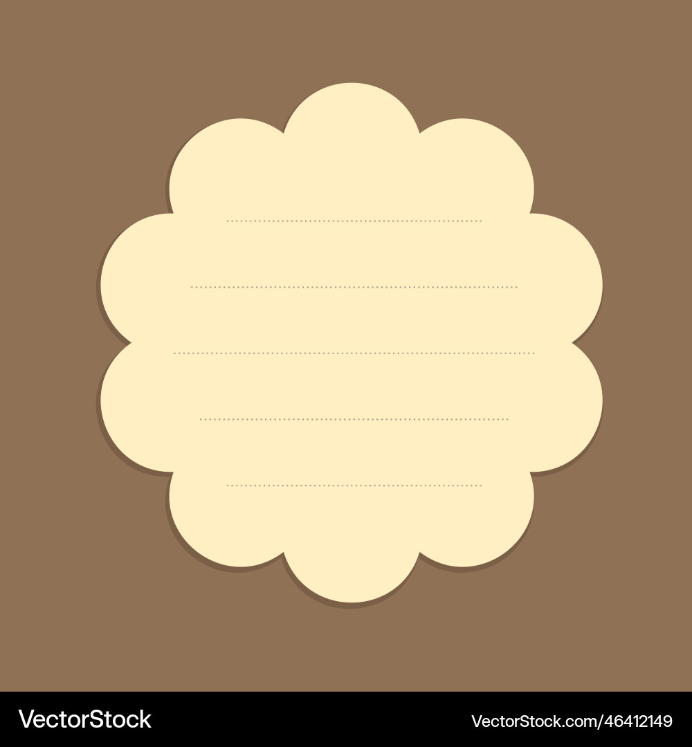 Scalloped yellow sticky note template cute office Vector Image