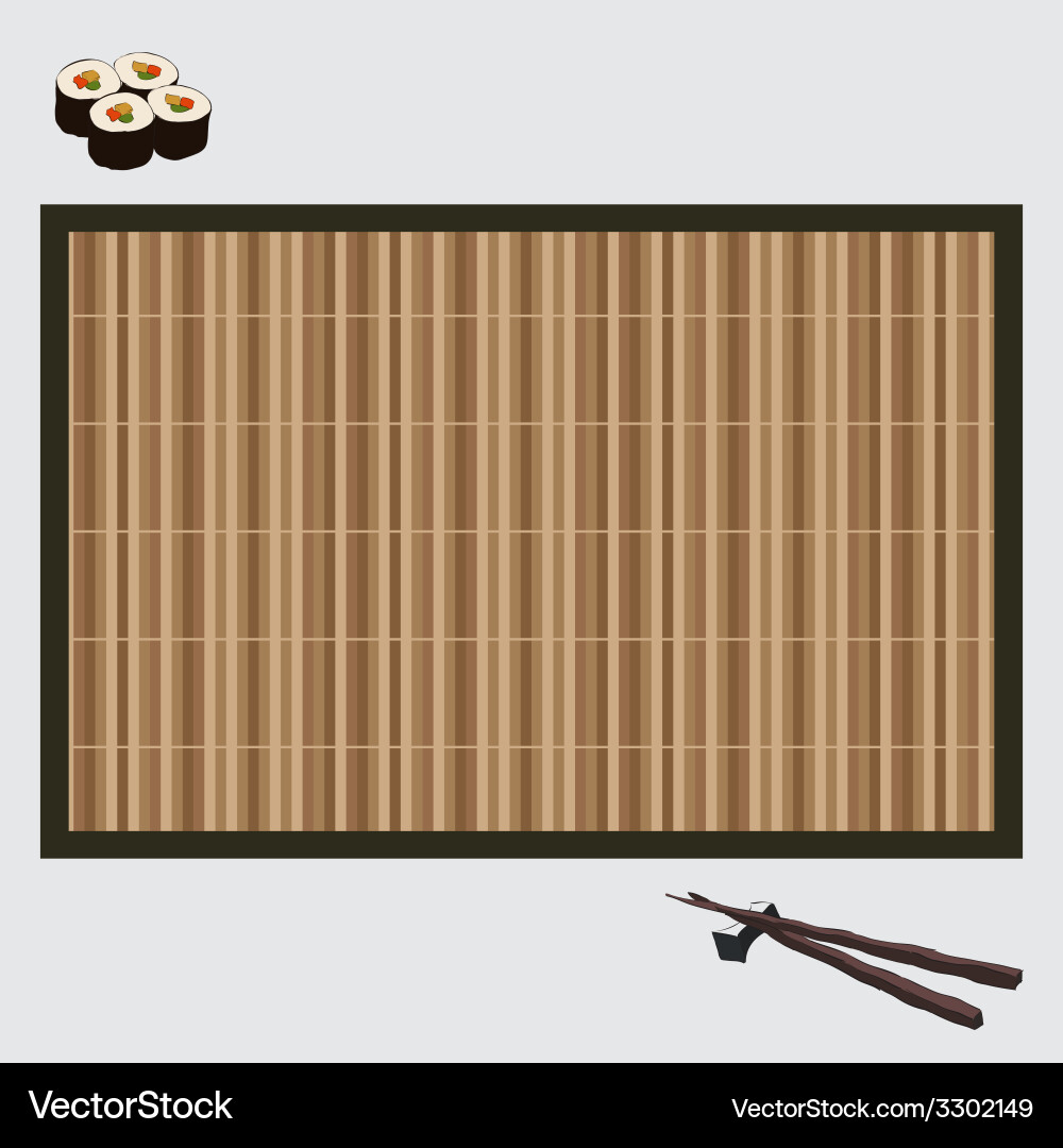 Sushi on bamboo mat Royalty Free Vector Image - VectorStock