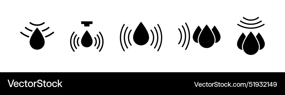 Water sensor icon water flow drop control Vector Image