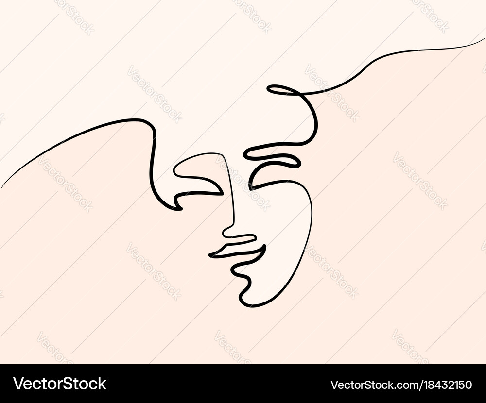 Abstract Portrait Line Art Royalty Free Vector Image