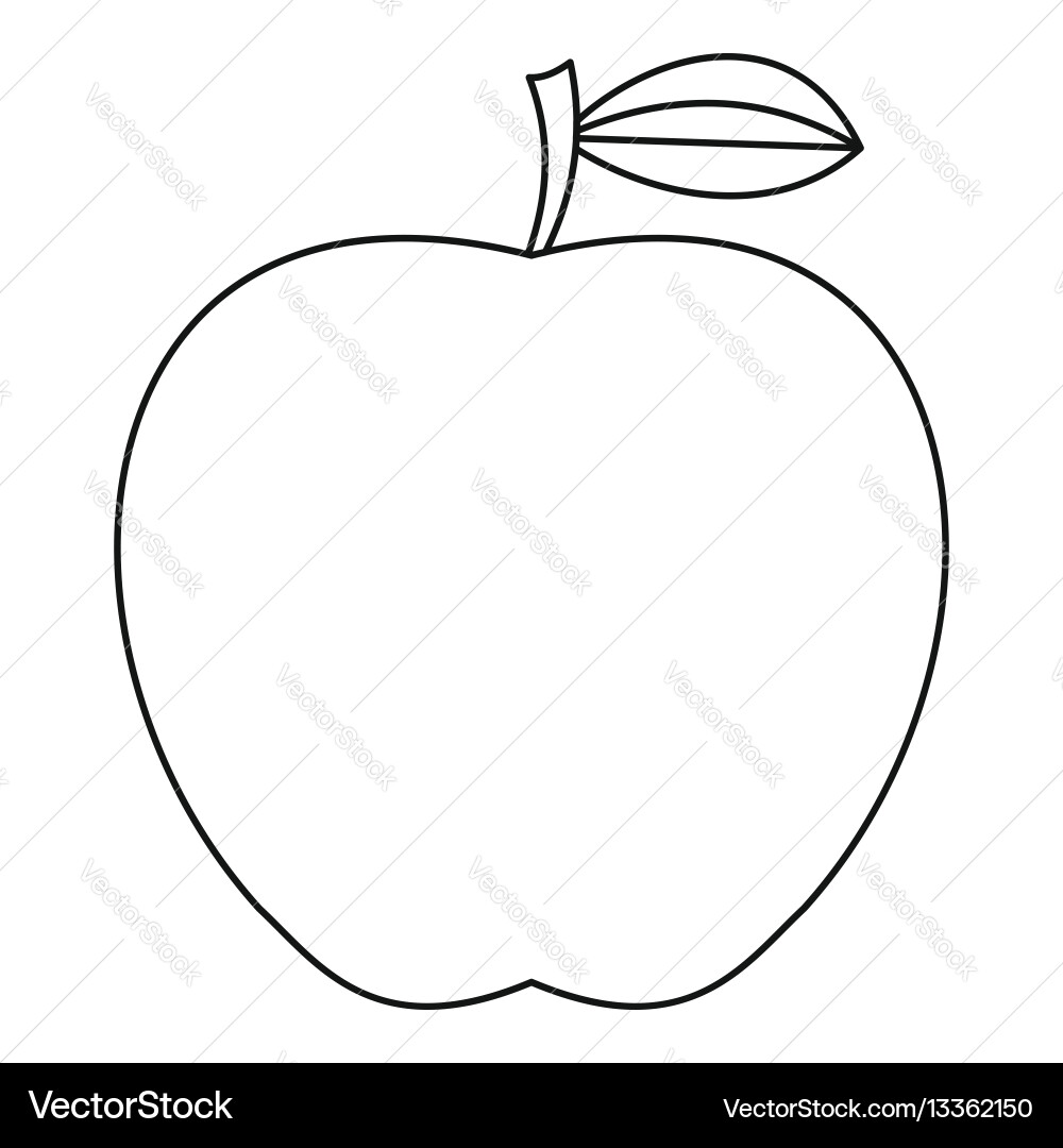 Apple icon outline style Royalty Free Vector Image