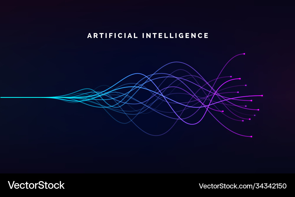 Artificial intelligence ai and deep learning Vector Image