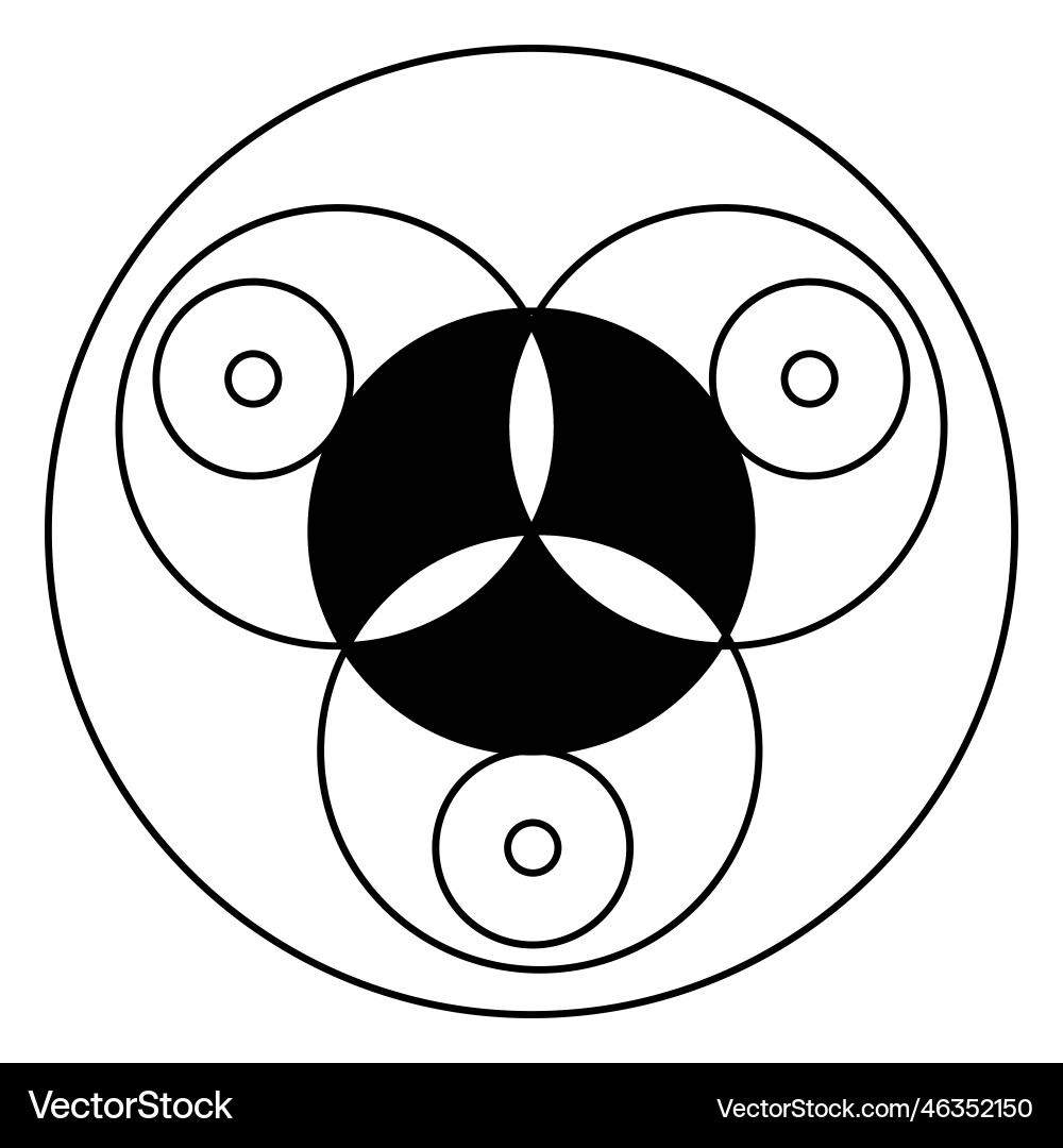 Bw crop circle design Royalty Free Vector Image