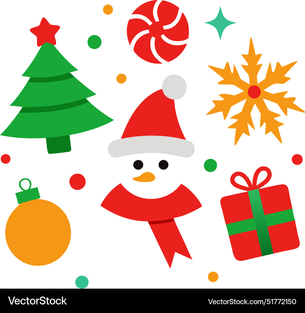 Christmas elements tree day Royalty Free Vector Image