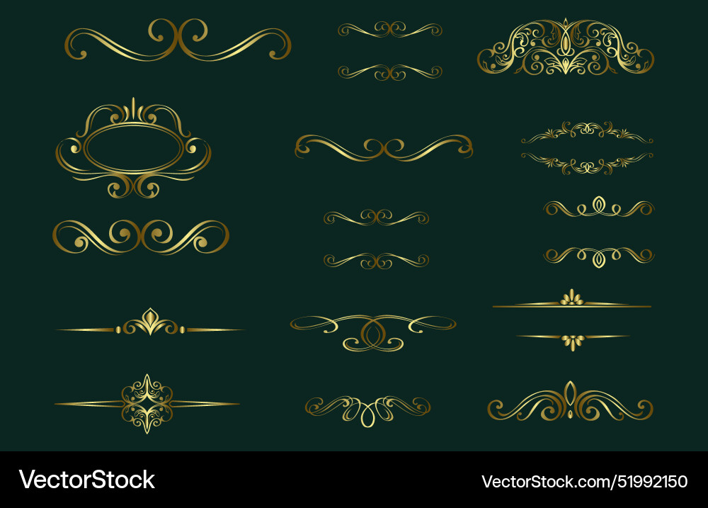 Floral decorative ornamental divider pack Vector Image