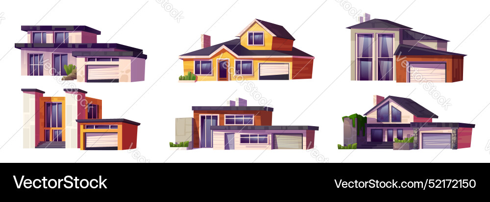 Front villa exterior modern suburban mansion Vector Image