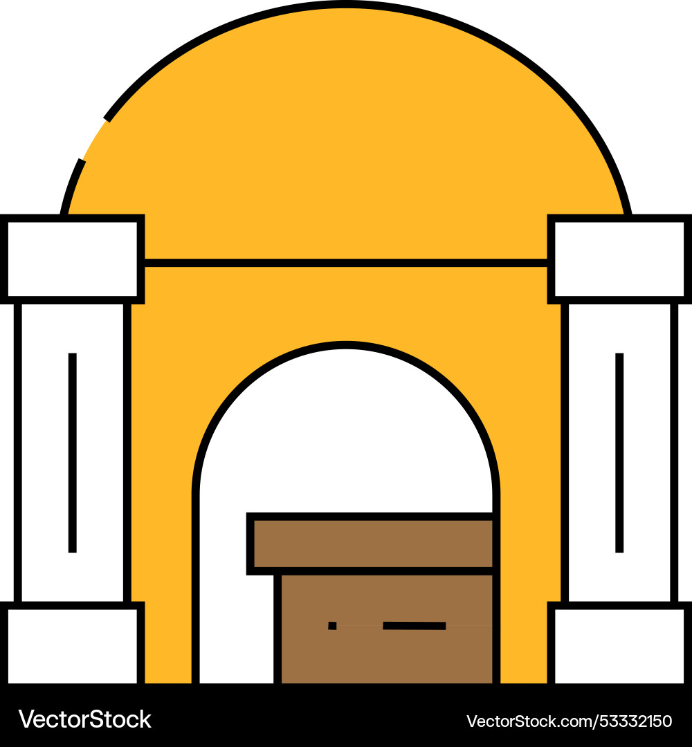 Funeral crypt icon color Royalty Free Vector Image