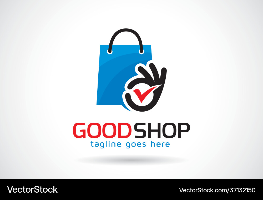 Good shop logo template design emblem Royalty Free Vector