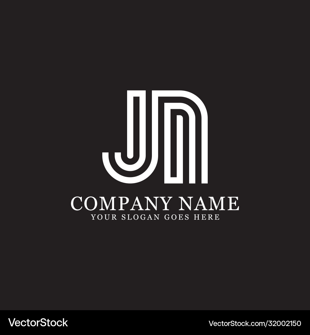 Jn monogram logo inspirations letters Royalty Free Vector