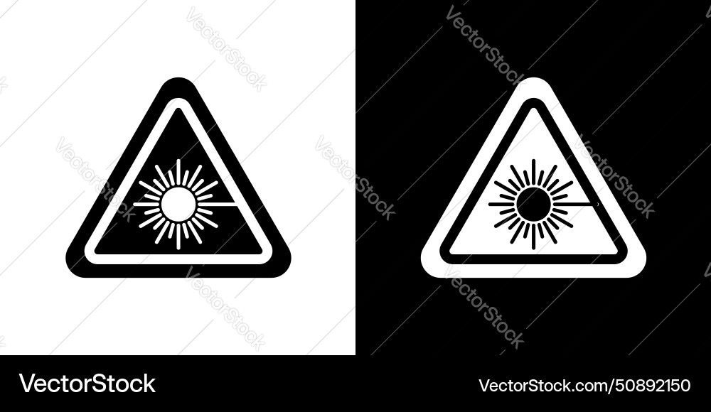 Laser warning icon set notice for areas with Vector Image