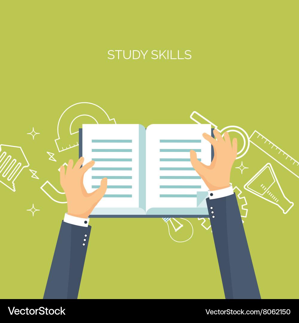 Study learning hands Royalty Free Vector Image