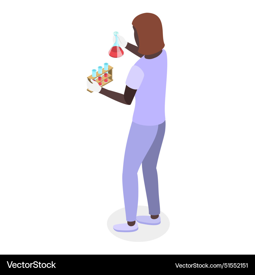 3d isometric flat set of therapist Royalty Free Vector Image