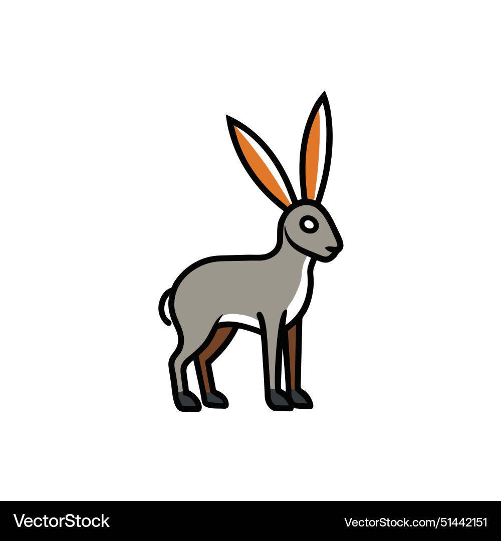 Antelope jackrabbit rodent knocks icon Royalty Free Vector