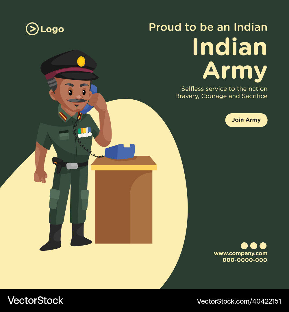 Banner design of indian army Royalty Free Vector Image