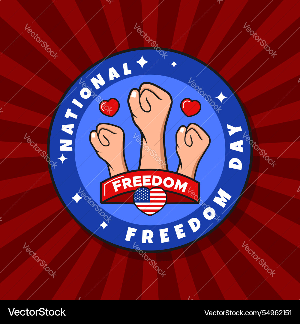 Breaking free celebrating national freedom day Vector Image