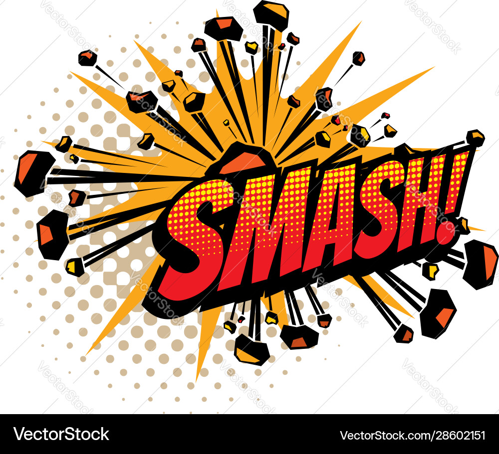 Cartoon comic book sound smash explosion cloud Vector Image