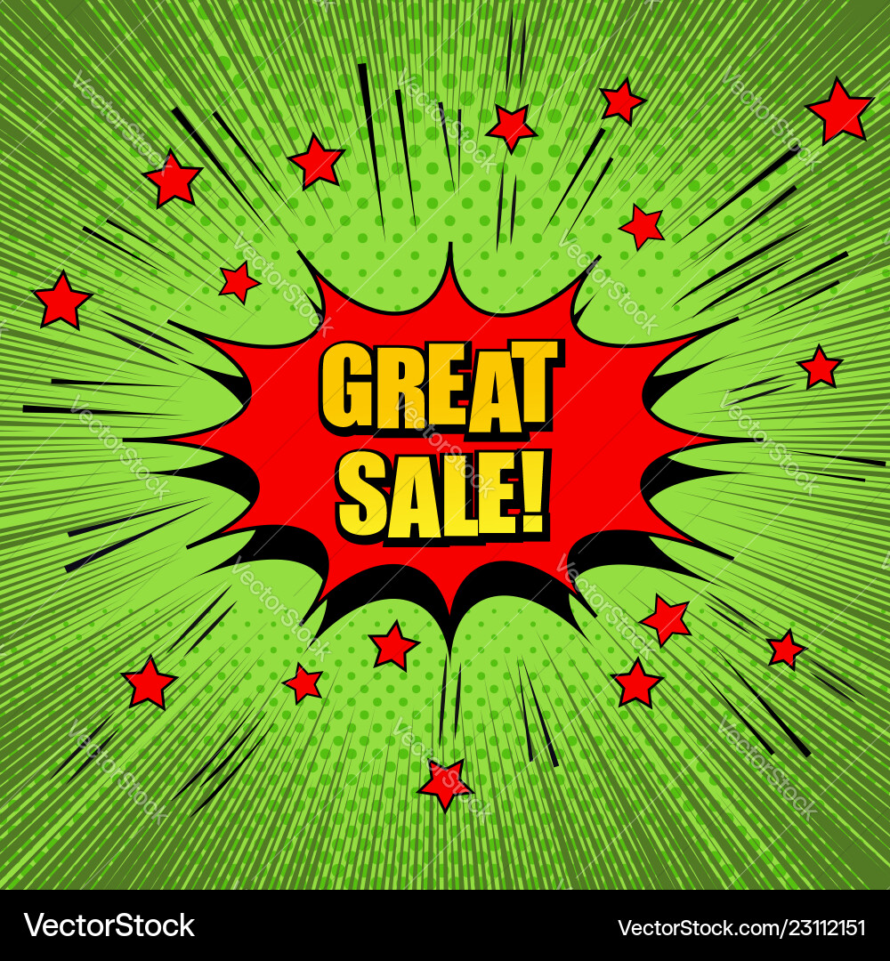 Comic promotional bright concept Royalty Free Vector Image