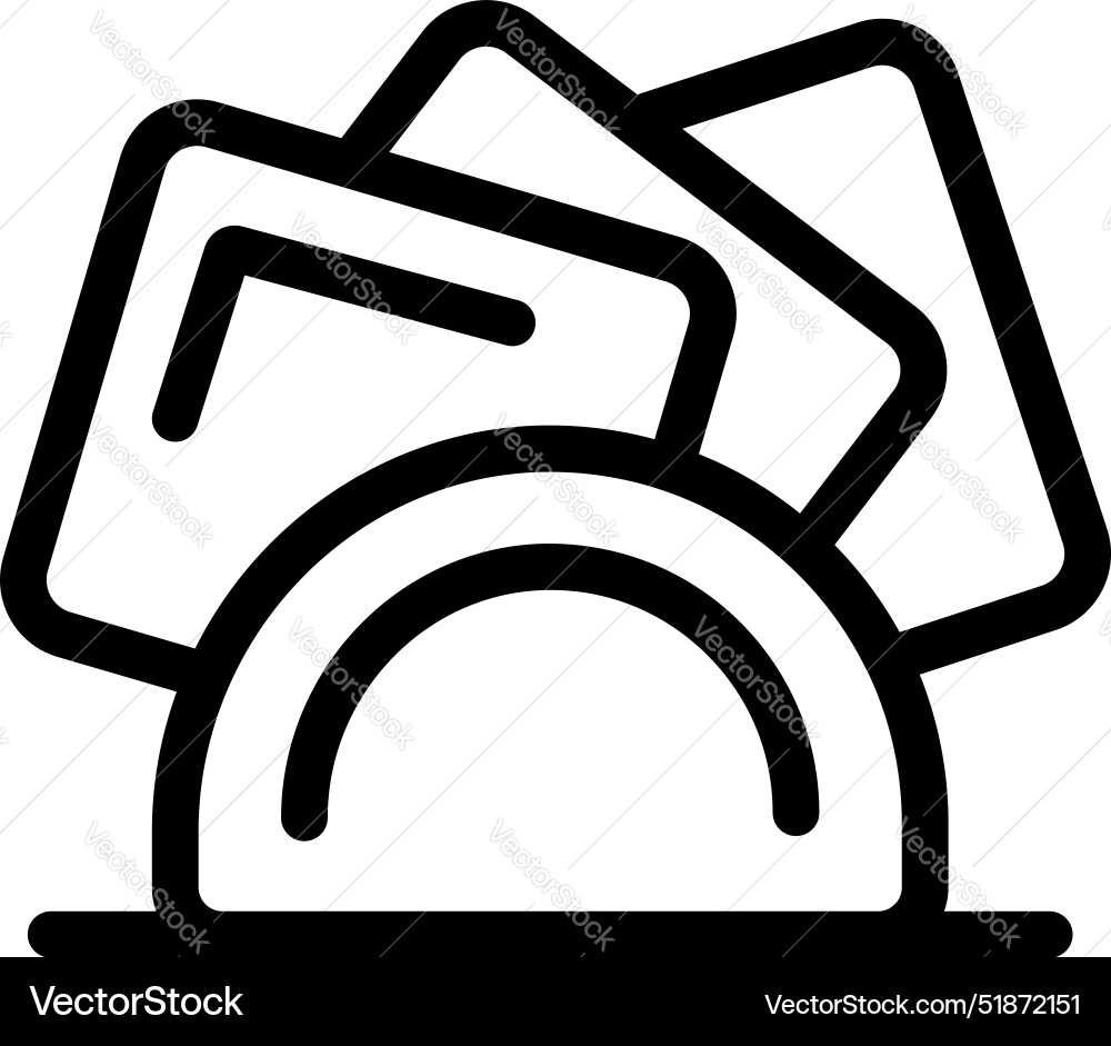 Credit card stand holding three cards for easy Vector Image