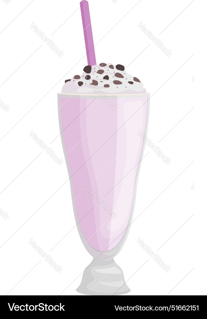 Delicious milkshake with whipped cream Royalty Free Vector