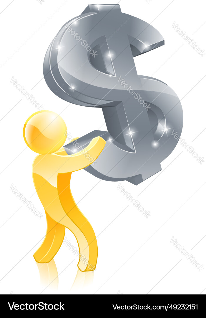 Dollar sign money man Royalty Free Vector Image