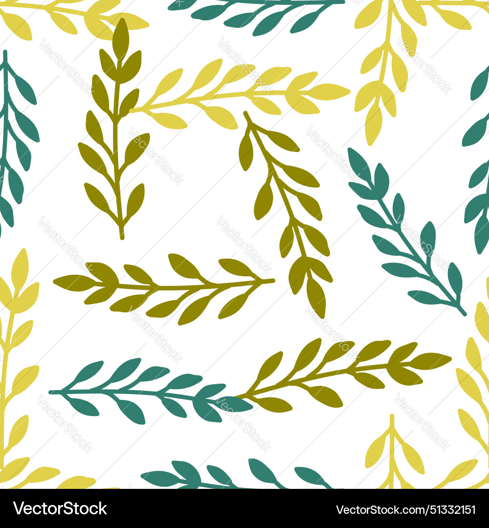 Elegant botanical wallpaper featuring a seamless Vector Image