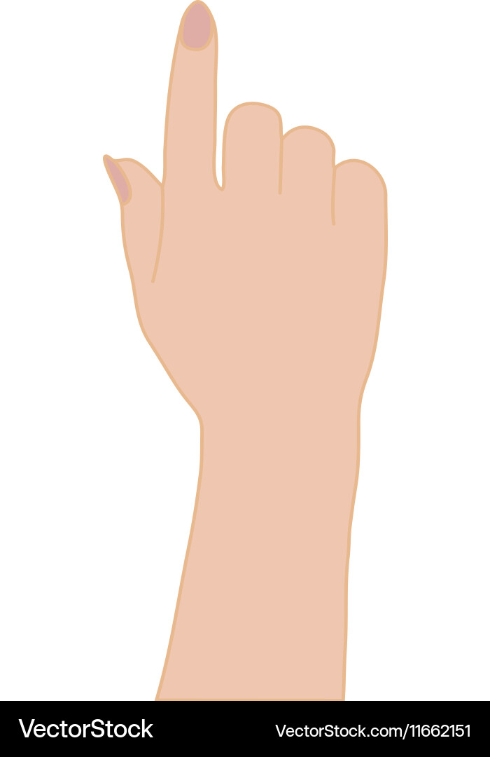 Finger pointing female hand Royalty Free Vector Image