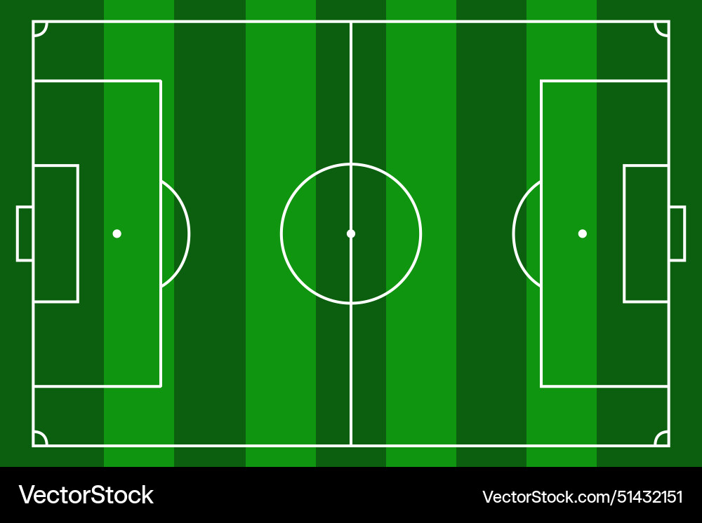 Green football soccer field Royalty Free Vector Image
