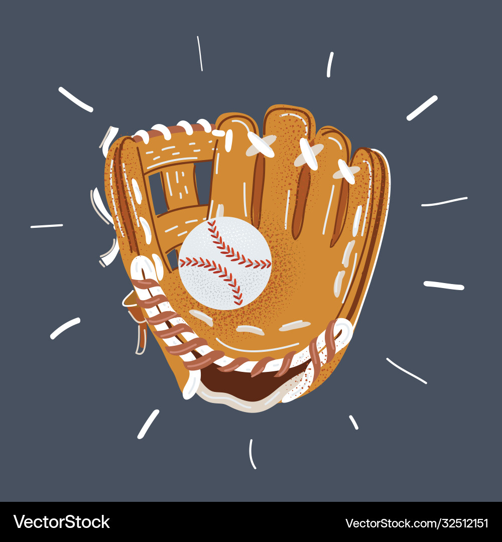Hand in baseball glove Royalty Free Vector Image