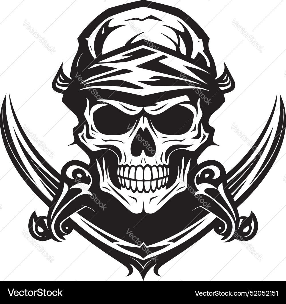 Jolly roger dagger iconic pirate mark skull and Vector Image