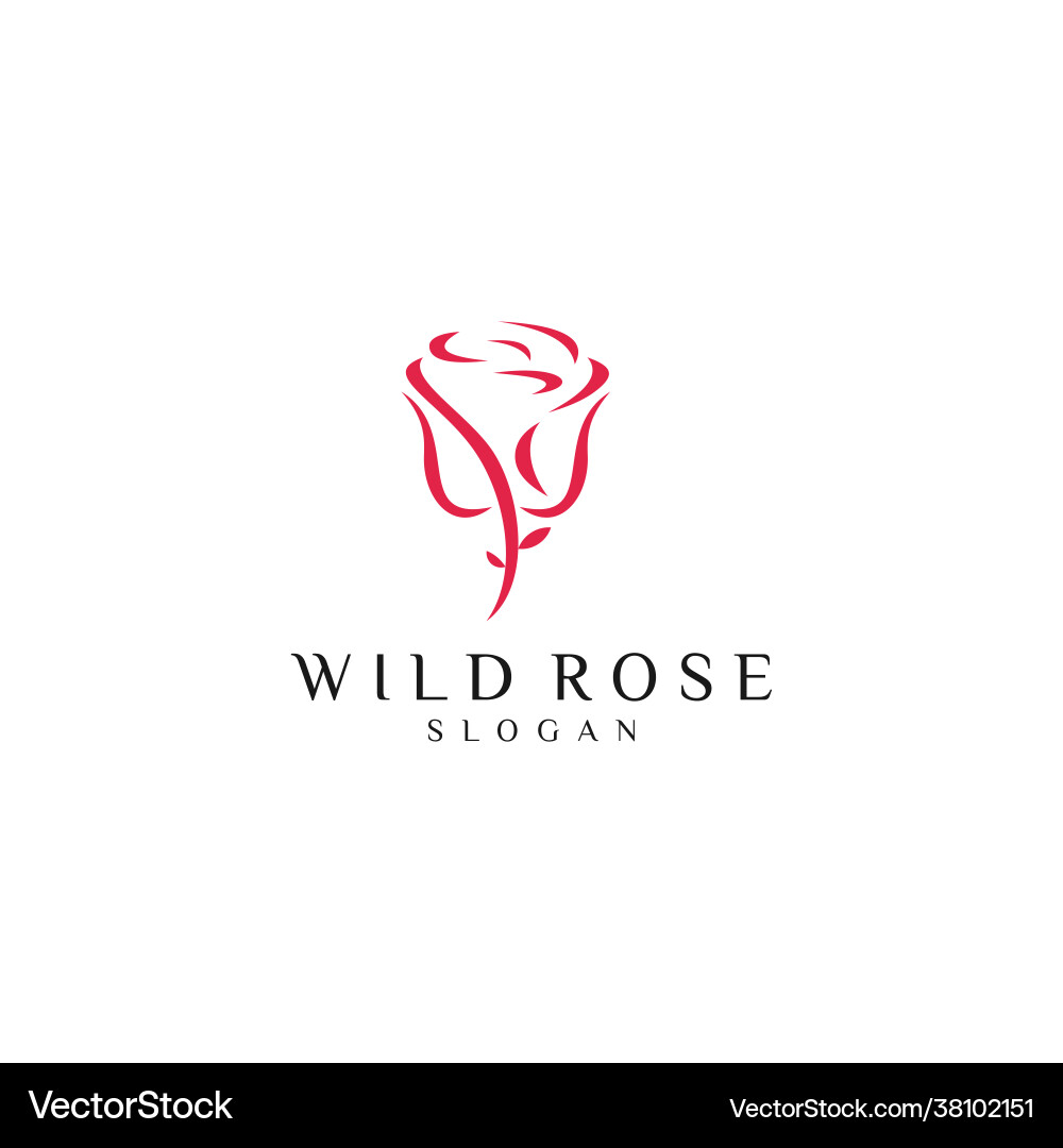 Rose logo flower Royalty Free Vector Image - VectorStock