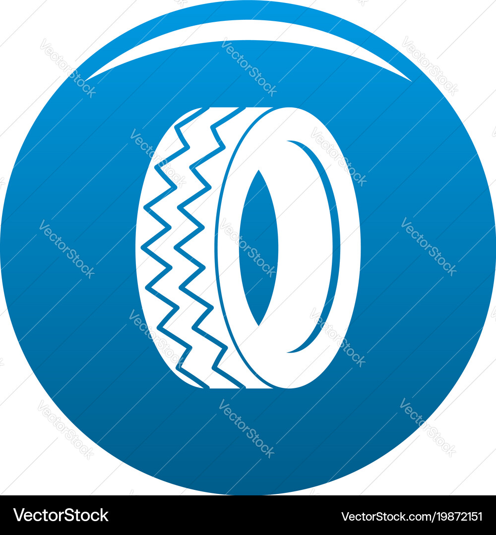 Round tire icon blue Royalty Free Vector Image