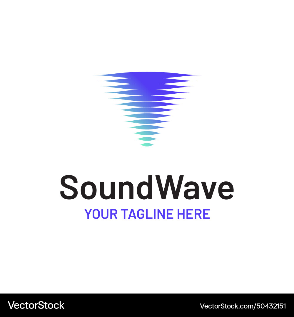 V letter soundwave logo Royalty Free Vector Image