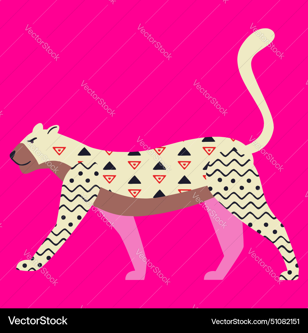 Vibrant patterned leopard Royalty Free Vector Image