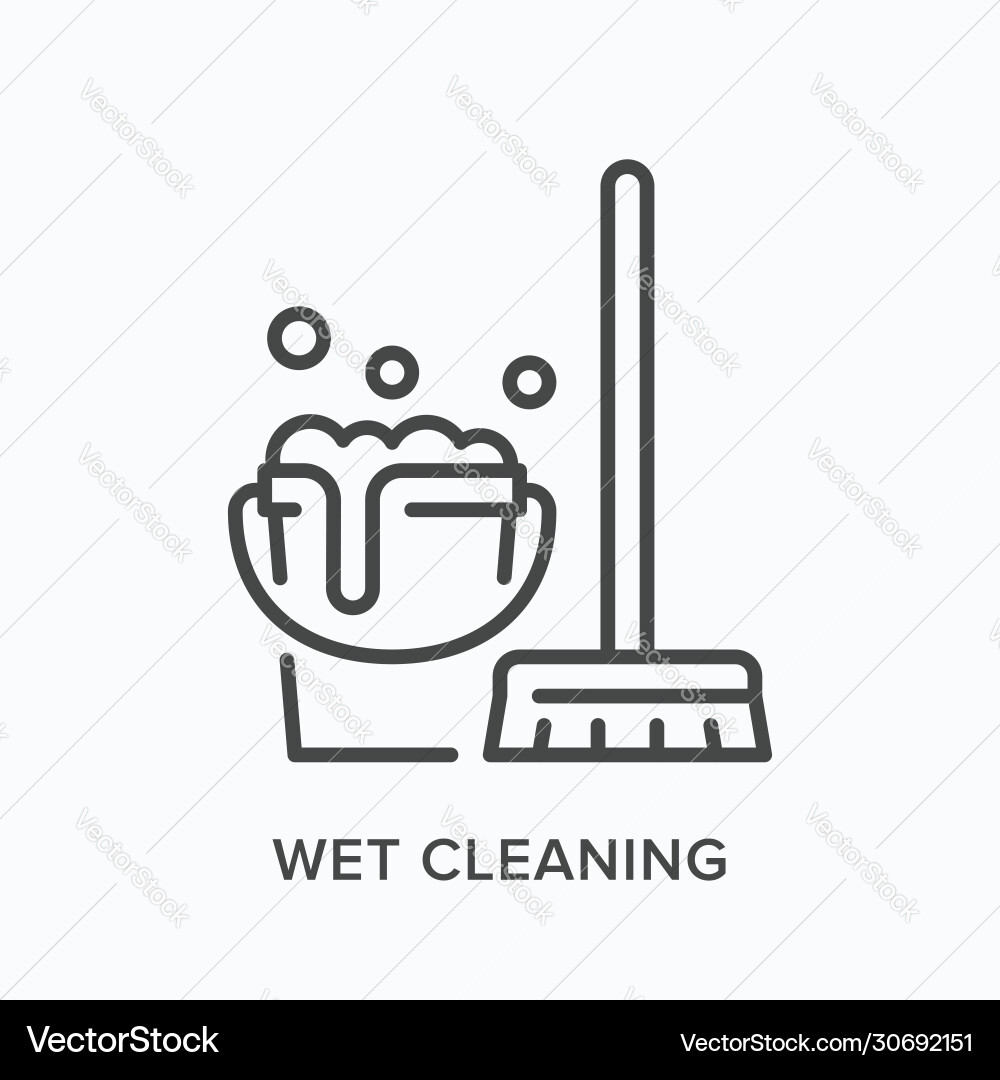 Wet cleaning line icon outline Royalty Free Vector Image