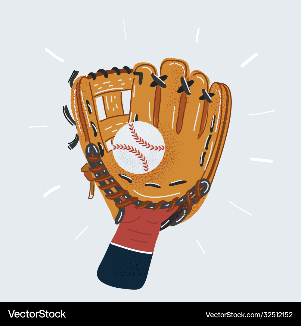 Baseball Hand in Glove Royalty Free Vector Image